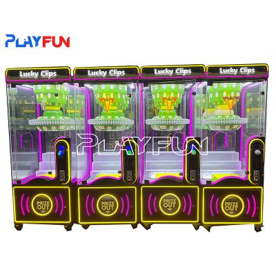 China Playfun Coin Operated Indoor Amusement Arcade Wheel Lucky Clip Prize Vending Machine Lucky Clips with 60 Clips for sale