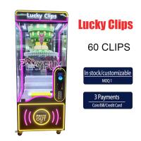 China Playfun Coin Operated Indoor Amusement Arcade Wheel Lucky Clip Prize Vending Machine Lucky Clips with 60 Clips for sale