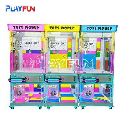 China Toys World Win Plush Toys Machines USA Market Business Dopamine Transparent Color  the Claw Crane Machine for Sales for sale
