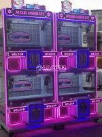 China Coin Operated Games Arcade Kids Game Transparent Glass Small 4 Players Mini Claw Crane Machine Prizes for sale