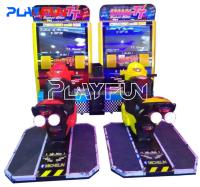 China Indoor Playground Commercial Game Park India   32 LED Maxx  TT Single  Twin  Bike  Driving   Machine  Car Racing Game Simulator for sale
