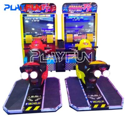 China Indoor Playground Commercial Game Park India   32 LED Maxx  TT Single  Twin  Bike  Driving   Machine  Car Racing Game Simulator for sale