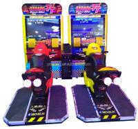 China Indoor Playground Commercial Game Park India   32 LED Maxx  TT Single  Twin  Bike  Driving   Machine  Car Racing Game Simulator for sale