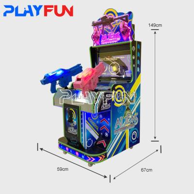 China Playfun Coin Operated Shooting Game Machine 22 Inch LED  Aliens Gun Shooting Arcade Game Machine Kids game for sale