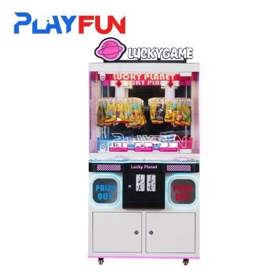 China Playfun High Quality Coin Operated Probability Controllable Lucky Planet Clip Prize Clamp Snacks Gift Vending Game Machine for sale