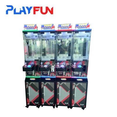 China Playfun Black No Roof Toys World Coin Operated Mini Crane Claw Game Plush Doll Crane Claw Game Machine for Kids for sale