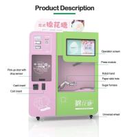 China Full Automatic Coin Operated Cotton Candy Making fairy Floss Flower Vending Machine with Super Touch Advitisement Screen for sale
