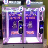 China Playfun Ninja Coin Operated Arcade Cutting Gift Scissor  Machine Cut & 2  Win Prize Machine Cut Arcades Games for sale