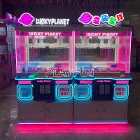 China Playfun Coin Operated 2 Players Probability Controllable Lucky Planet Clip Prize Clamp Snacks Gift Vending Game Claw Machine for sale
