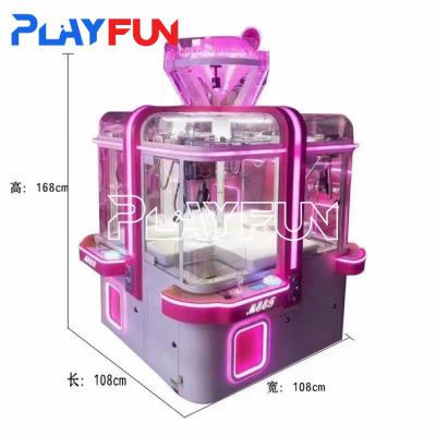 China 4 Players Bill Acceptor   Full Metal    Gift Toy Taxi  Doll Catcher Black  Claw Crane Game Prize Vending  Machine for Sale for sale