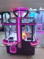 China 4 Players Bill Acceptor   Full Metal    Gift Toy Taxi  Doll Catcher Black  Claw Crane Game Prize Vending  Machine for Sale for sale