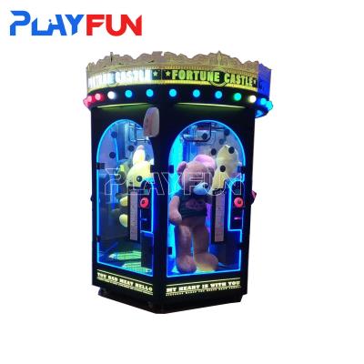 China Coin-operated Intelligent Automatic Cutting Prize Fortune Castle 6 Players Cut & Win Cutter  Scissors Gift Machine for sale