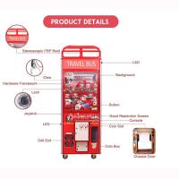 China Top Selling Coin-operated Indoor Kids Toy Plush Wooden Telephone Doll Travel Bus Claw Machine for sale