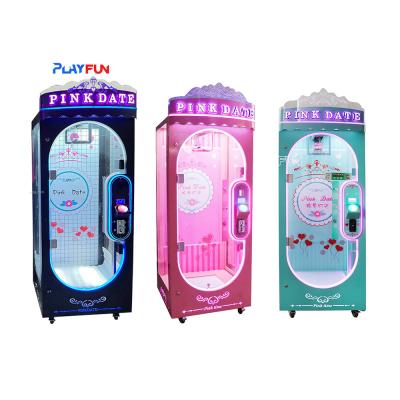 China Playfun Indoor Pink Date Doll Cutting Prize Big Toys Gift Scissors Skill Cut 2 Win Arcade Coin Operated Game Machine for Sale for sale