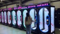 China Playfun Indoor Pink Date Doll Cutting Prize Big Toys Gift Scissors Skill Cut 2 Win Arcade Coin Operated Game Machine for Sale for sale