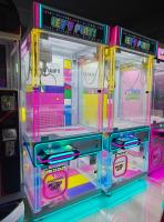 China Factory Price Wholesale Kids Transparent Claw Machine with Lucky Gift Box Plush Toy Crane Game for sale