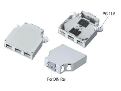 China fiber optic patch panel 12C Din rall splicing box for sale