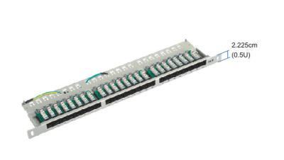 China 24 Port UTP Cat.5E(Cat.6) Patch Panel(0.5U) for sale