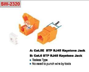 China Cat5e STP Rj45 Keystone Jack for sale