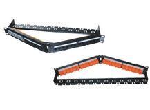 China telecommunication.19 Inches  cat6A UTP 24 port patch panel right angle with shutter for sale