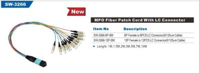 China MPO fiber patch cord with LC connector for sale