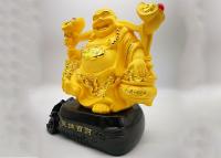 China Poly Resin Custom Trophy Cup , Gold Plated Laughing Buddha Religious Crafts for sale