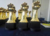 China Handmade Custom Trophy Cup Gold Plated In Boxing Matches Victory Fist Shape for sale