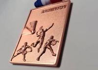 China Square Shape Custom Metal Medal 70*50*4mm For Team Badminton Games for sale