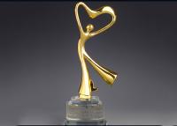 China Elegant Design Standing Metal Trophy Cup Gold Plated For Dancing Winners for sale