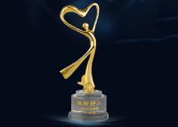 China Elegant Design Standing Metal Trophy Cup Gold Plated For Dancing Winners for sale