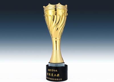 China 18K Gold Plated Metal Cup Trophy Custom With Star Pattern For League Cup for sale
