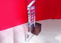 China Clear K9 Crystal Trophy Cup With Wooden Base And Sandblasting Logo & Words for sale