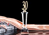 China Anniversary Souvenir Transparent Crystal Trophy Cup Custom Made For Enterprise for sale