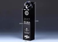 China Black Crystal Glass Trophy , 240mm Height Personalized Glass Awards for sale