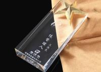 China Square Shape Crystal Trophy Cup Party Celebration Use With Metal Pentagram for sale