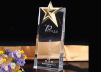 China Square Shape Crystal Trophy Cup Party Celebration Use With Metal Pentagram for sale