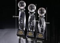 China Golf Event Crystal Trophy Cup With Inside 3D Laser Golf Figure OEM Available for sale