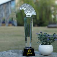 China Specialized Crystal Glass Trophy Eagle Head Design For Business Employee for sale