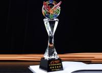 China Crystal Base Trophies And Awards With Colored Glaze Eagle On The Top for sale