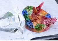 China Crystal Base Trophies And Awards With Colored Glaze Eagle On The Top for sale