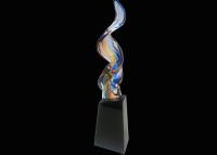 China Simple Design Colored Glaze Trophy Cup Black Crystal Base Home Decoration for sale
