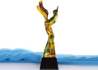 China Modern Twisted Colored Glaze Custom Award Trophies For VIP Workers for sale