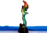 China Chinoiserie Colorized Liuli Trophies And Awards , Fish Design Exclusive Gifts for sale