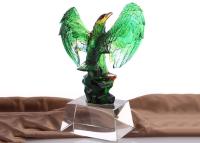 China Jade Glass Chinese Liuli Winners Souvenirs With Glazed Eagles On Top for sale