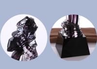 China Special Abstract Design Colored Glaze Trophy Cup , Crystal Base Custom Trophy Awards for sale