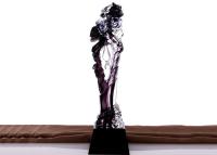 China Special Abstract Design Colored Glaze Trophy Cup , Crystal Base Custom Trophy Awards for sale