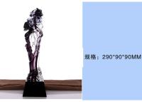 China Special Abstract Design Colored Glaze Trophy Cup , Crystal Base Custom Trophy Awards for sale
