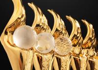China Custom Made Resin Trophy Cup / Award Cups Trophies With Crystal Ball for sale