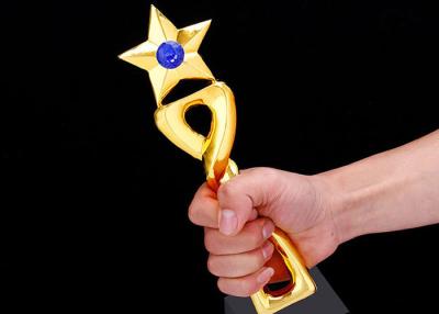 China Black Crystal Base Resin Trophy Cup , 12 Inch Height Custom Award Trophies for sale