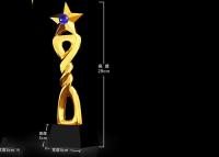 China Black Crystal Base Resin Trophy Cup , 12 Inch Height Custom Award Trophies for sale